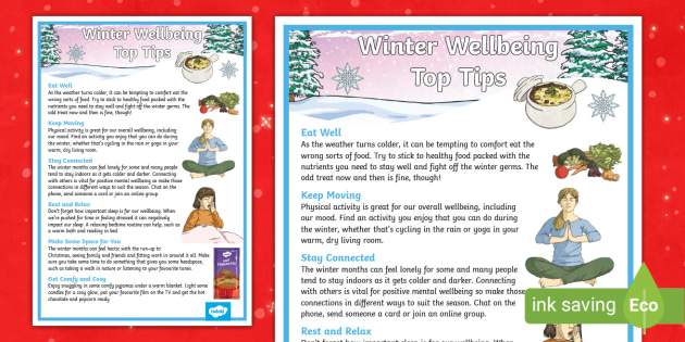 Winter Self-Care Poster | Wellbeing at Christmas