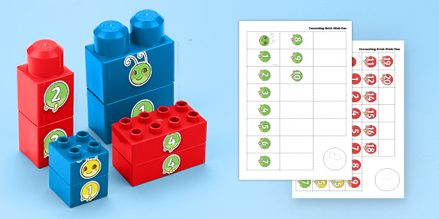 👉 Ordering Numbers Caterpillars Connecting Bricks Game