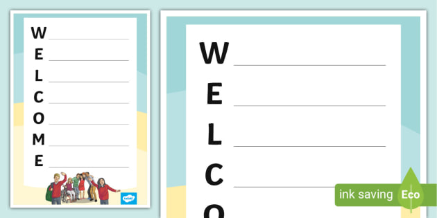 * NEW * Welcome Acrostic Poem (teacher made)