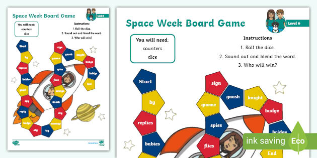 Phonics Level 6 Space Week 2020 Board Game (teacher made)