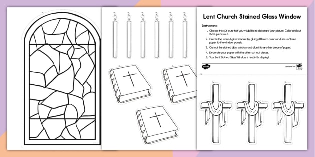 Lent Church Stained Glass Window Art Activity (teacher made)