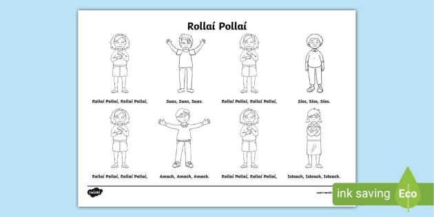 'Rolaí Polaí' Poem Colouring Page (teacher made)
