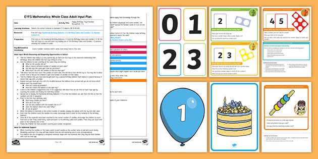 EYFS Maths: Happy Birthday, Toys! Number Recognition 1-5 Whole Class Adult
