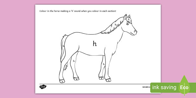 Initial /h/ Sound Production Colouring Sheet (teacher made)