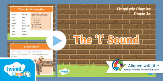 Northern Ireland Linguistic Phonics Stage 5 and 6 Phase 3a, 'l' Sound