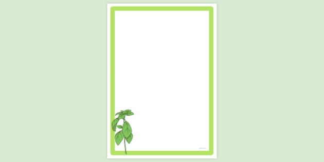 FREE! - Simple Blank Basil Page Border | Page Borders | Twinkl
