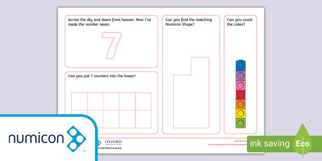 All About Number 7 Activity Mat with Numicon Shapes
