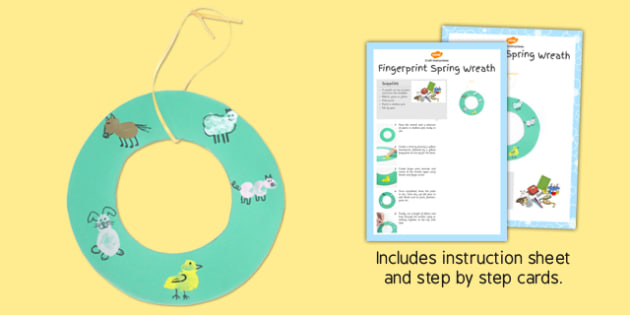 Spring Fingerprint Art | Wreath Craft Instructions | Twinkl