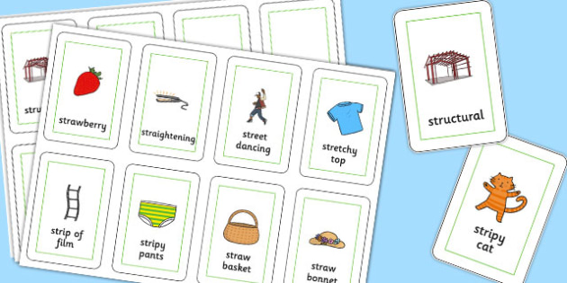 Three Syllable STR Flash Cards (teacher made)