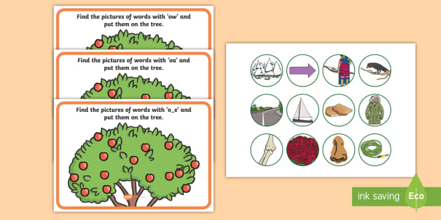 Long /o/ Apple Tree Sound Sorting Game (teacher made)