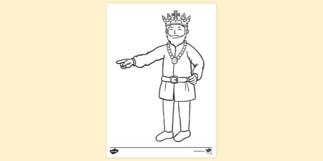 Angry King Colouring Sheet - Primary Resources