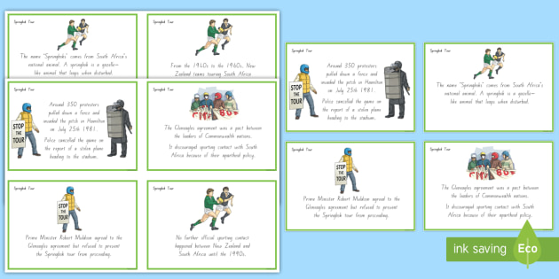 Springbok Tour Fact Cards (teacher made)