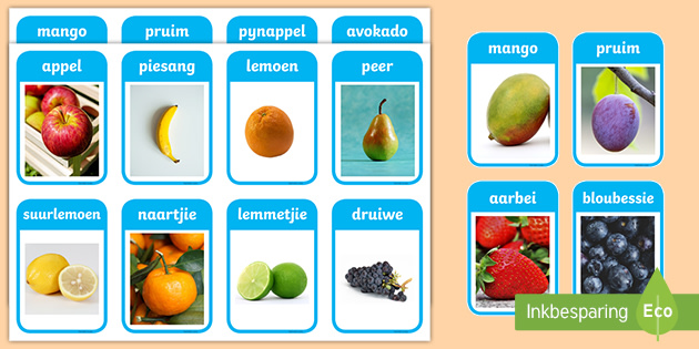 Vrugte Foto Flitskaarte (teacher made)