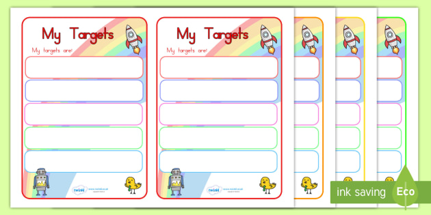 Editable Target Learning Objectives Book Labels - labels, signs