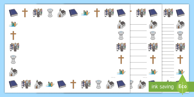 FREE! - Baptism Landscape Page Borders (teacher made)