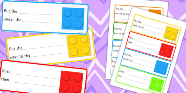 Building Bricks Therapy Sentence Strips (teacher made)