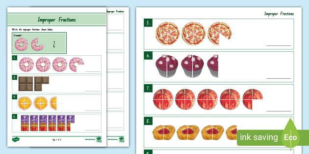Stage 5 Improper Fractions Activity Sheet (teacher made)