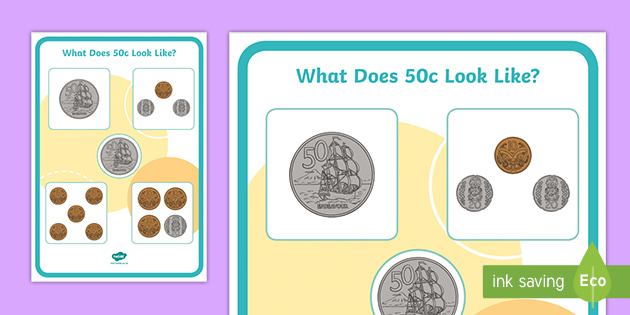 What Does 50c Look Like? (Poster) (teacher made)
