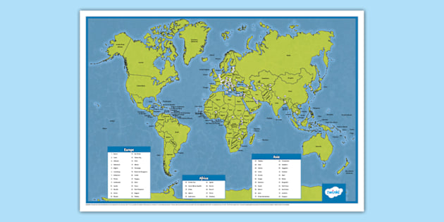 Geography World Map • Twinkl.com.au