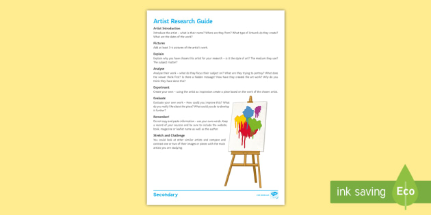 Artist Research Guide (teacher made)