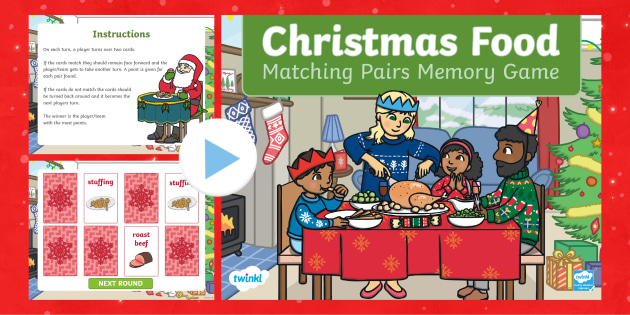 Christmas Food Matching Pairs PowerPoint (Teacher-Made)