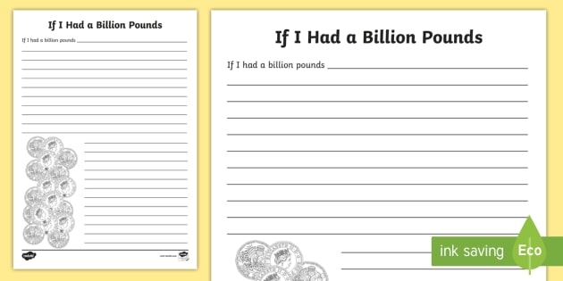 If I Had a Billion Pounds Worksheet / Worksheet