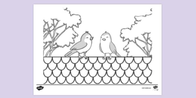 FREE! - EYFS Two Little Dickie Birds Come Back | Colouring Sheet