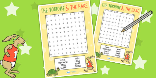 The Tortoise and The Hare Wordsearch (teacher made)