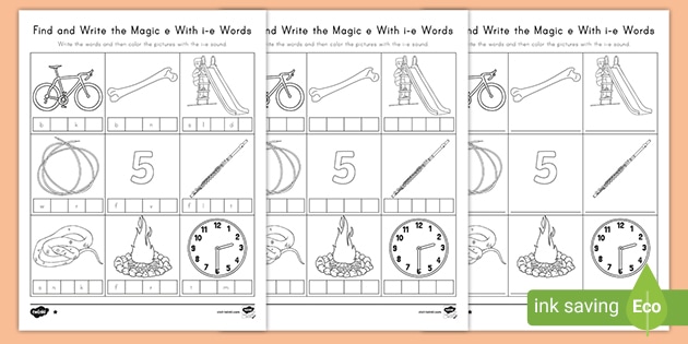 Find and Write the Magic e With i-e Words Activity