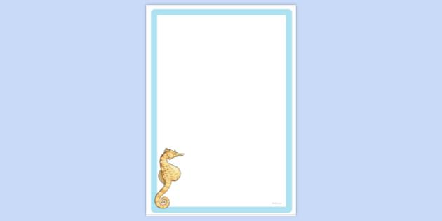 FREE! - Seahorse Page Border | Page Borders (teacher made)