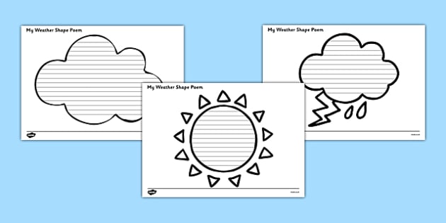 Weather Shape Poems - Scotland - Spring Weather- Twinkl