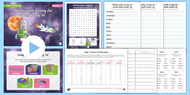 Year 3 Term 1A Week 3 Spelling Pack (teacher made)