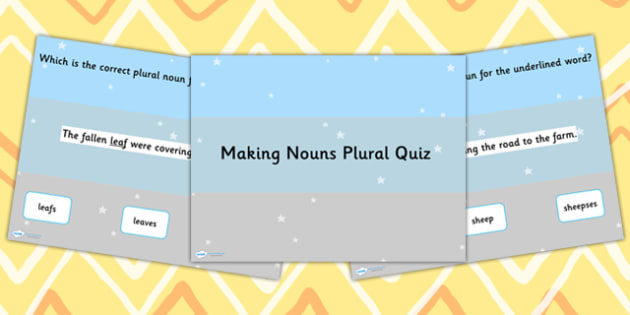 Making a Noun Plural SPaG PowerPoint Quiz