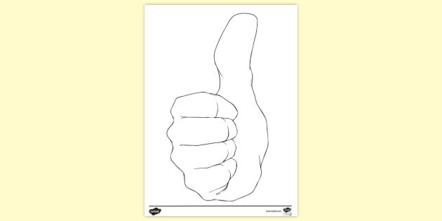 FREE! - A Thumb Colouring Sheet | Colouring Sheets