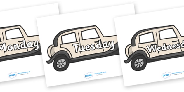 Days of the Week on Wedding Cars
