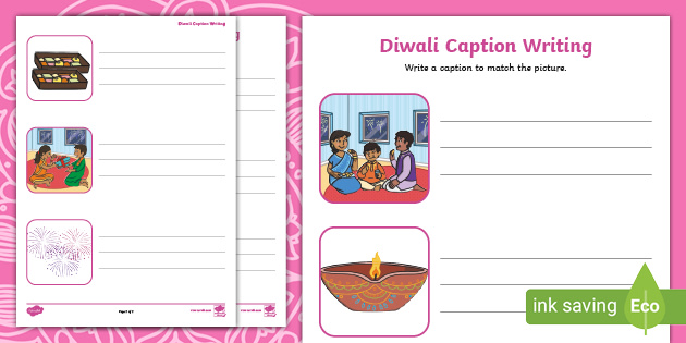 Diwali Caption Writing Activity