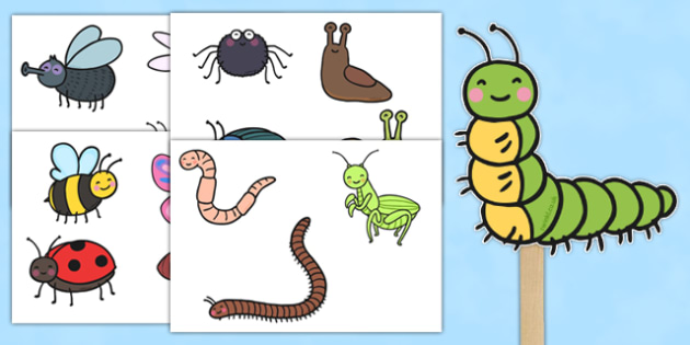 Minibeast Stick Puppets (teacher made)