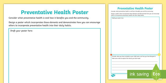 Preventative Health Poster Activity