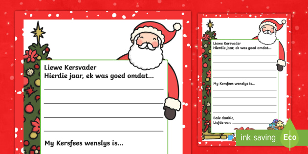 My Kersfees wenslys (teacher made)