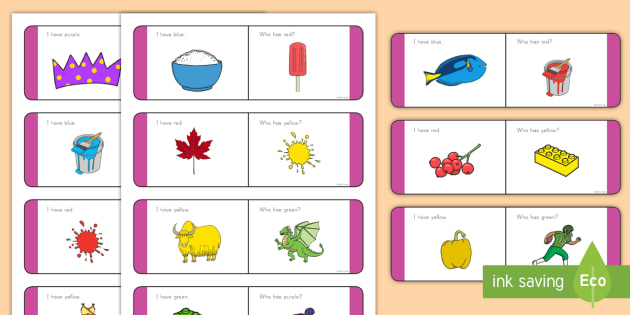 Colors I Have, Who Has Game (teacher made)