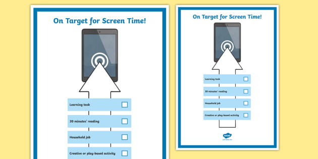 On Target for Screen Time Checklist