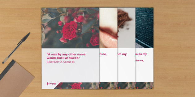 * NEW * Romeo and Juliet Key Quotations Photo-Based Display Pack