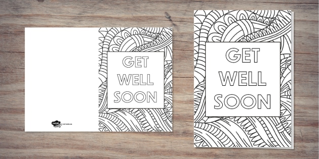 Get Well Soon Mindfulness Colouring Card | Twinkl Party
