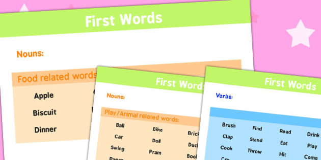 First Words List (teacher made)