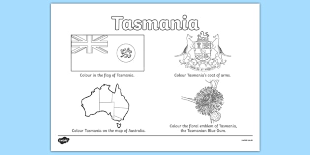 Tasmania Colouring Sheet
