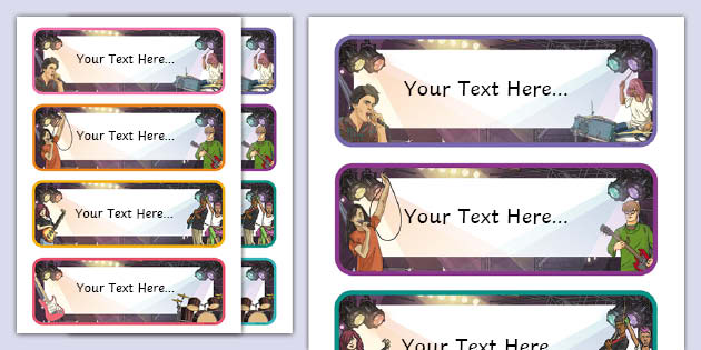 Rock Star Name Labels - Classroom Organisation