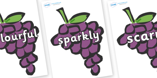 FREE! - Wow Words on Grapes (teacher made)
