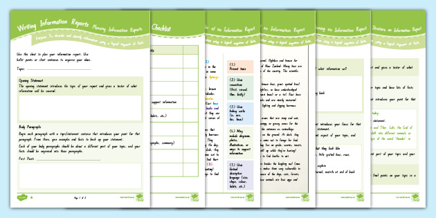 Level 3 Writing - Information Report Exemplar & Planning Pack