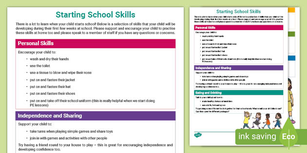 Parent/Carer Starting Kindergarten/PreSchool Readiness Sheet