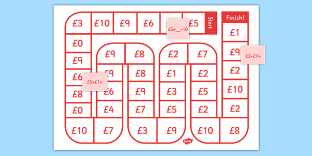 Self-Checking Money Calculations Board Game (teacher made)